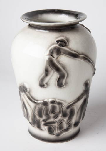 Vintage Judaica Pottery Israeli Jewish Porcelain Vase