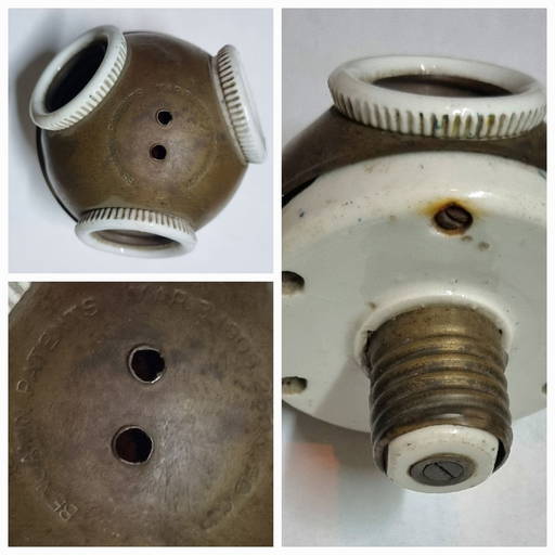 Vtg Porcelain Benjamin Cluster Socket Rare