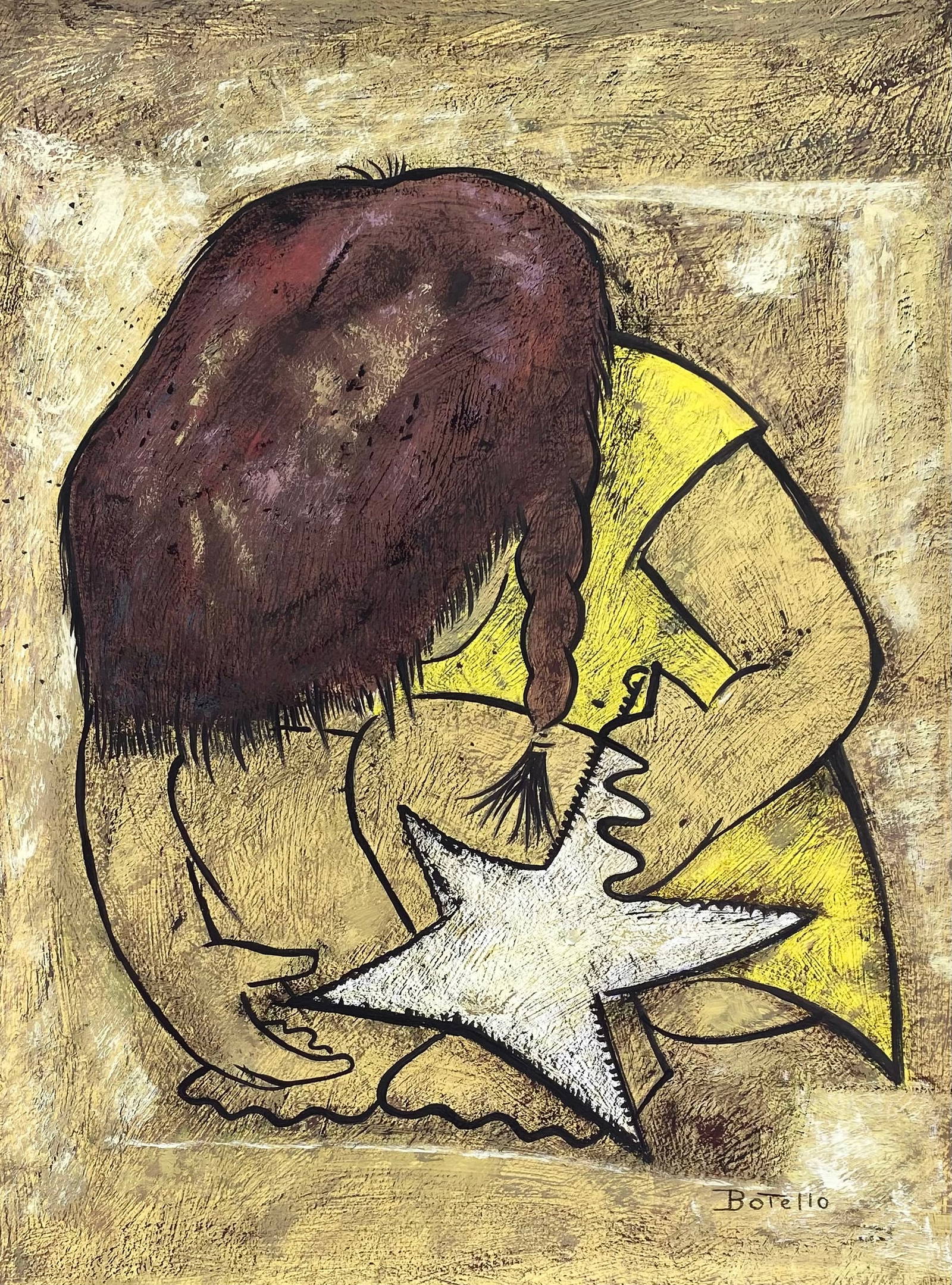 Angel Botello (1913 - 1986, Puerto Rican) In The Style Of Auction