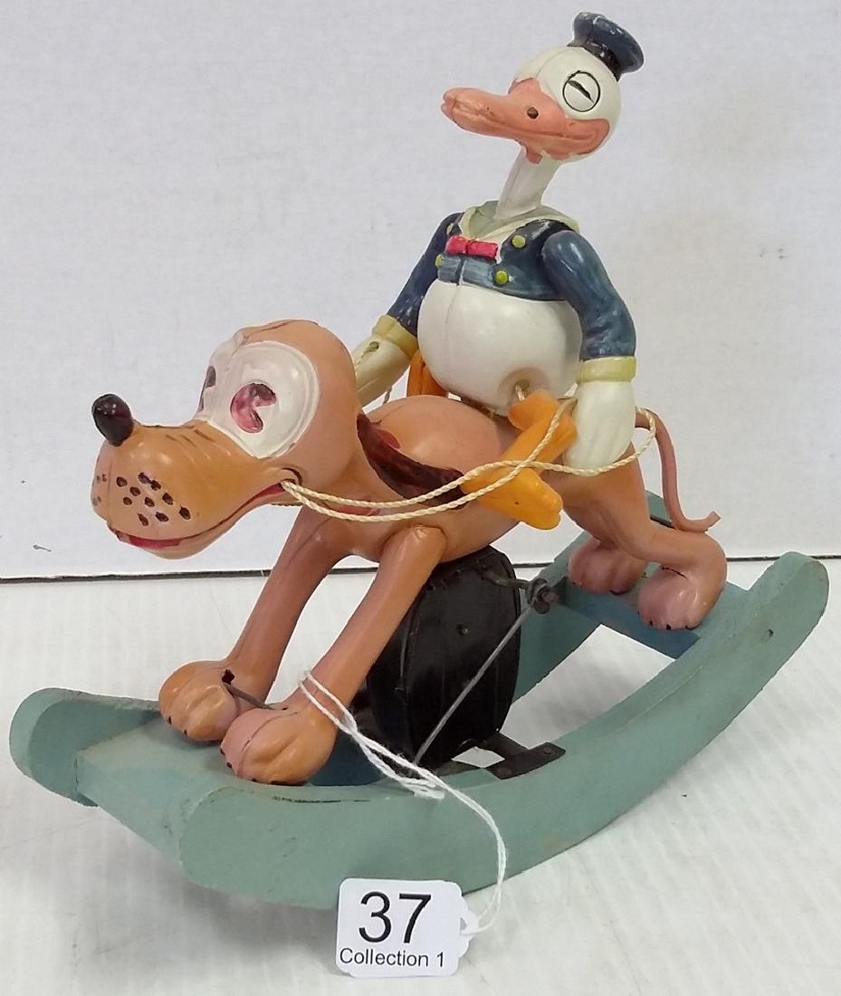 Walt Disney wood & celluloid Japan Donald Duck & Pluto