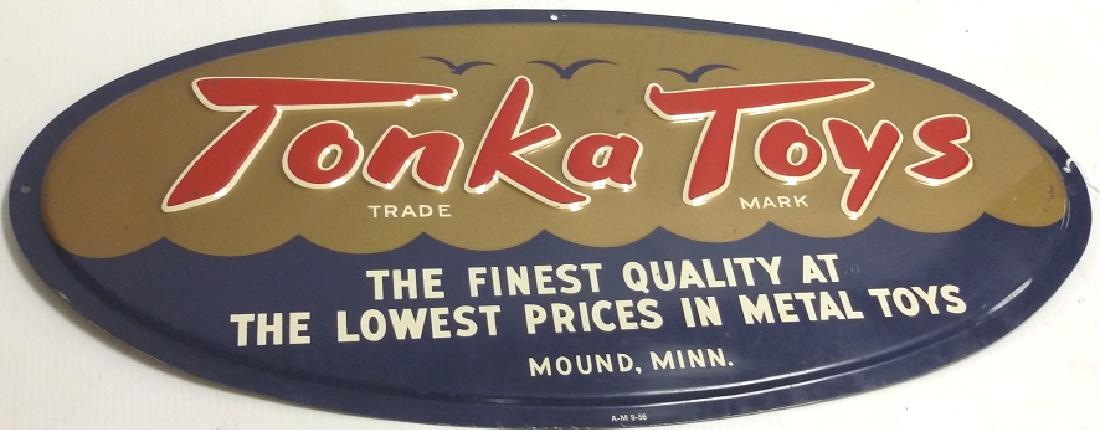 Rare 1956 Tonka Toys Mound, MN- 24" embossed metal sign