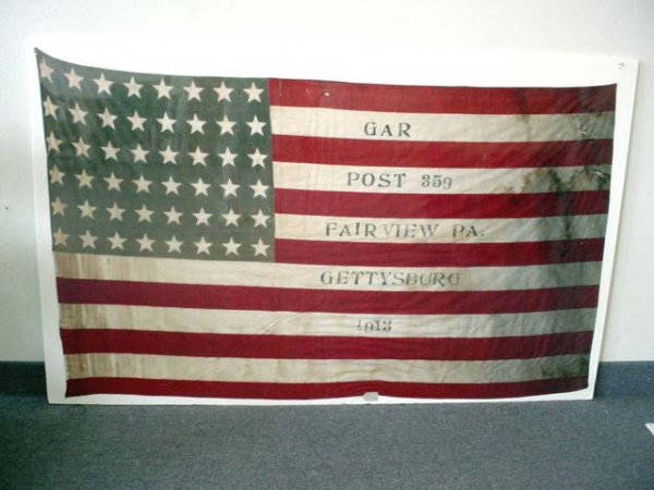 (r) Rare Gar Flag, 1913, 50th Gettysburg Reunion,