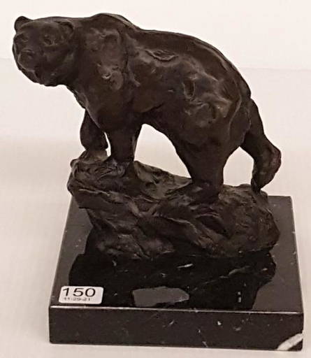 Walter Matia Signed 7" Bronze Sculpture Grizzly Bear