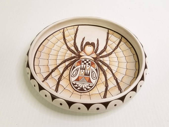 Naha Family Hopi Low Bowl Spider 1 1/2" Tall X 9" Diameter