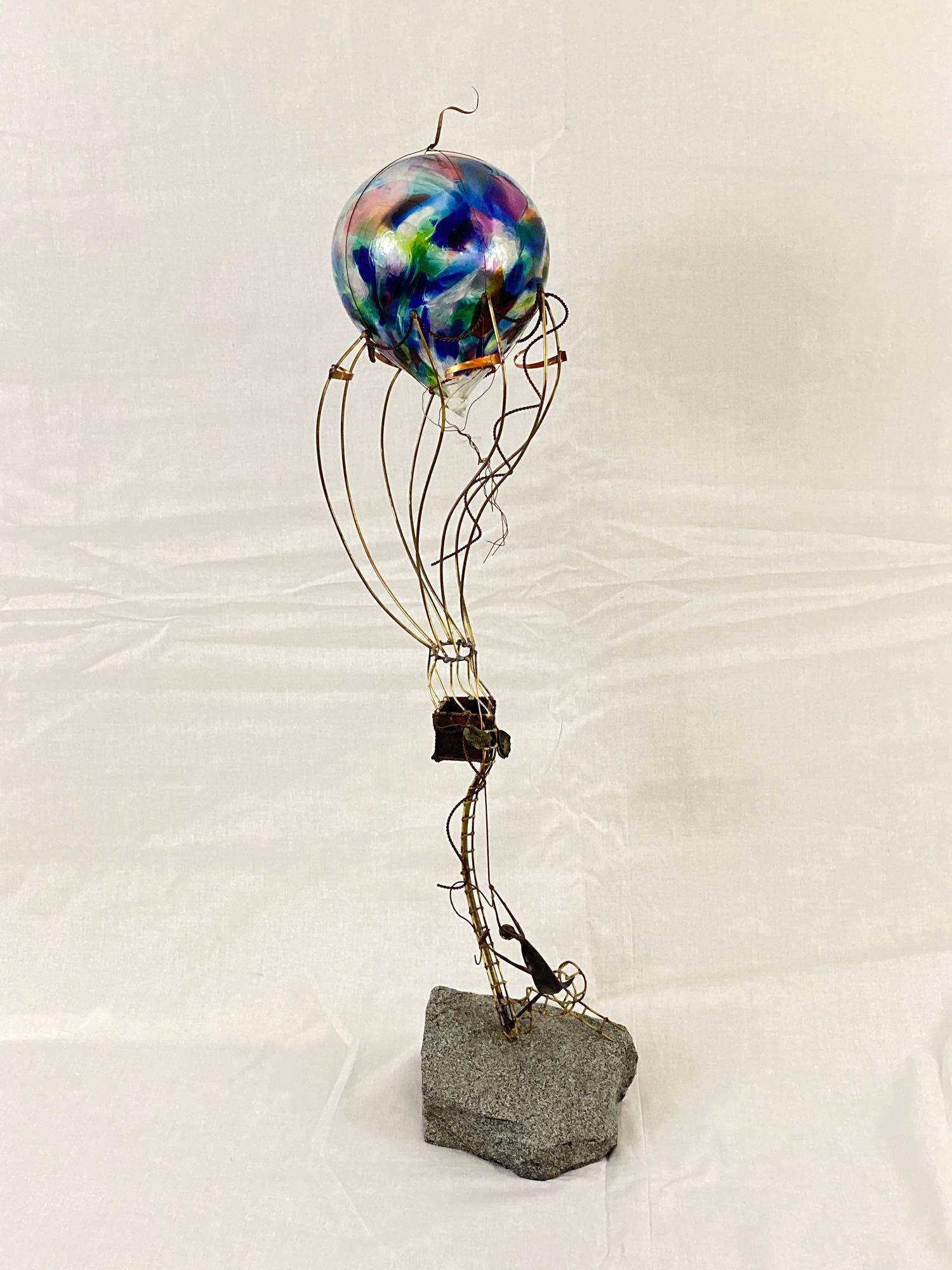 Wind Blown Art Glass & Copper Sculpture By Max Howard