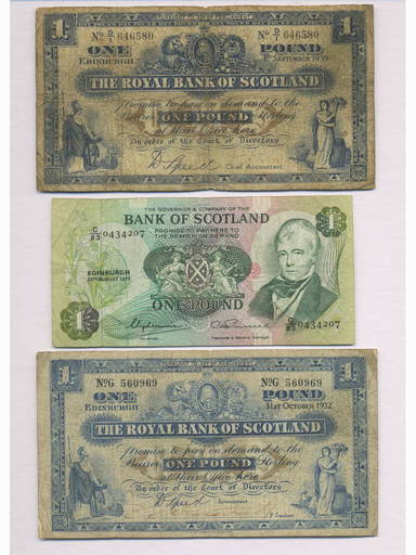 Three Scottish One Pound Bank Notes - Aug 28, 2021 | Antique Auction ...