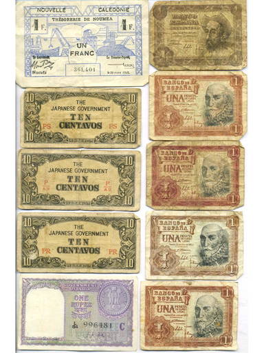Ten (10) World Currency Notes (#1022) on Apr 30, 2022 | Antique Auction ...