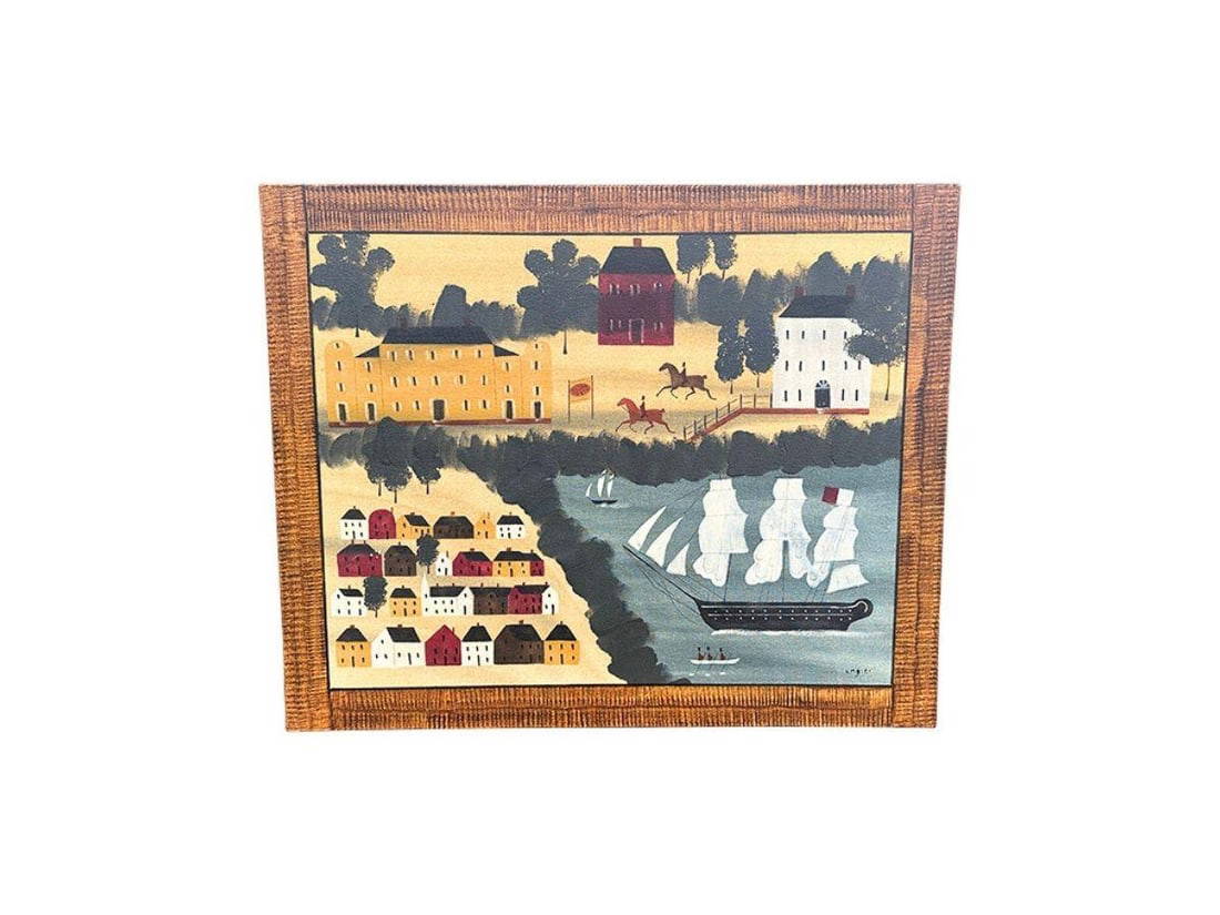 Signed Hope R. Angier "burk Tavern" Hand Painted On Canvas Auction