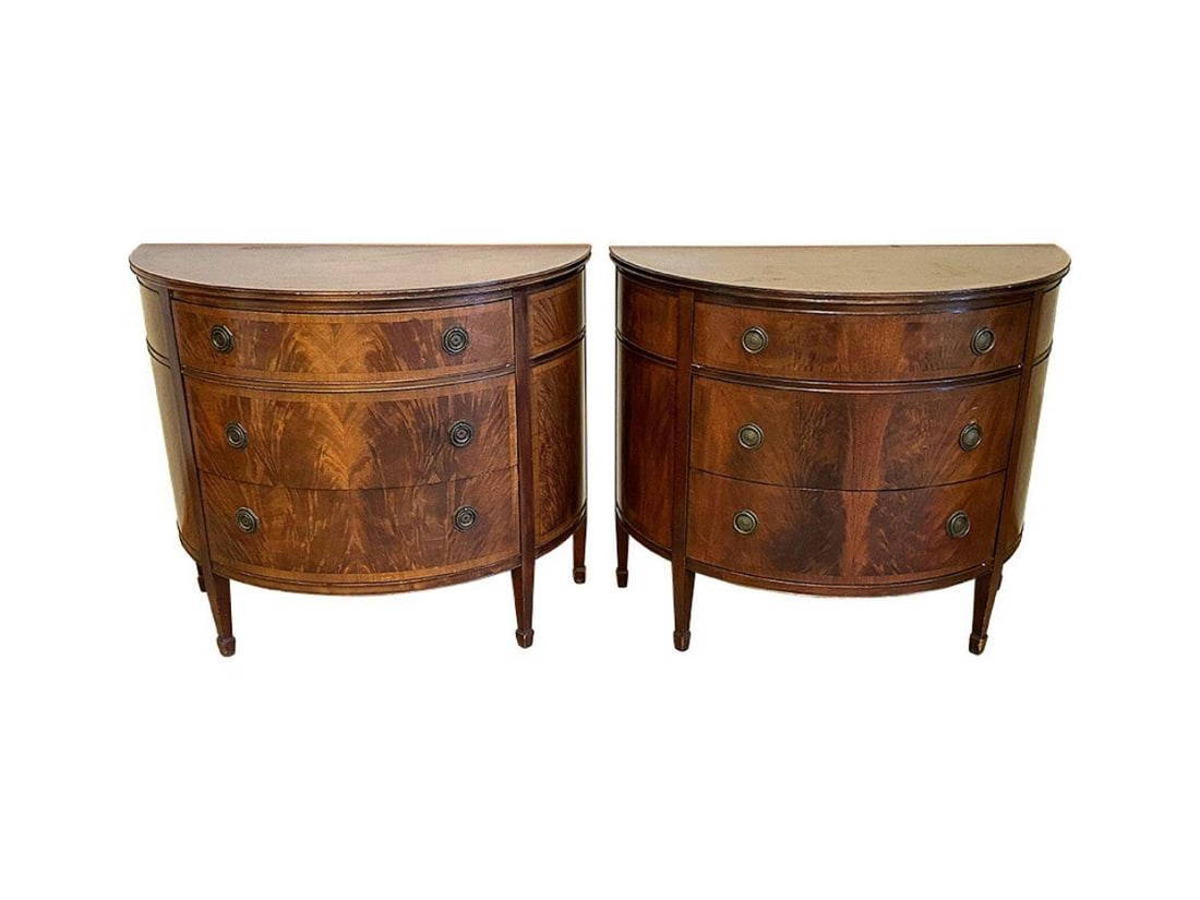Vintage John Stuart Inc. Demilune Chests, Pair Auction