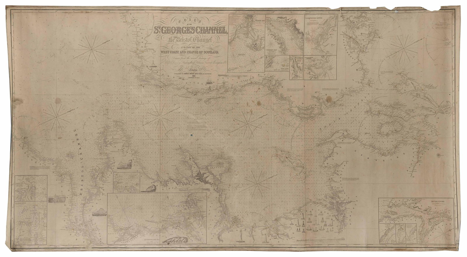 Blueback Chart Of St. George's Channel, The Bristol