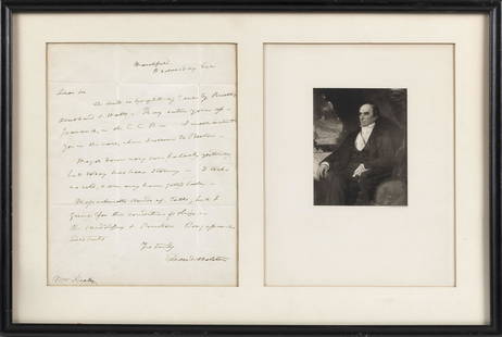 Daniel Webster Handwritten Signed Letter