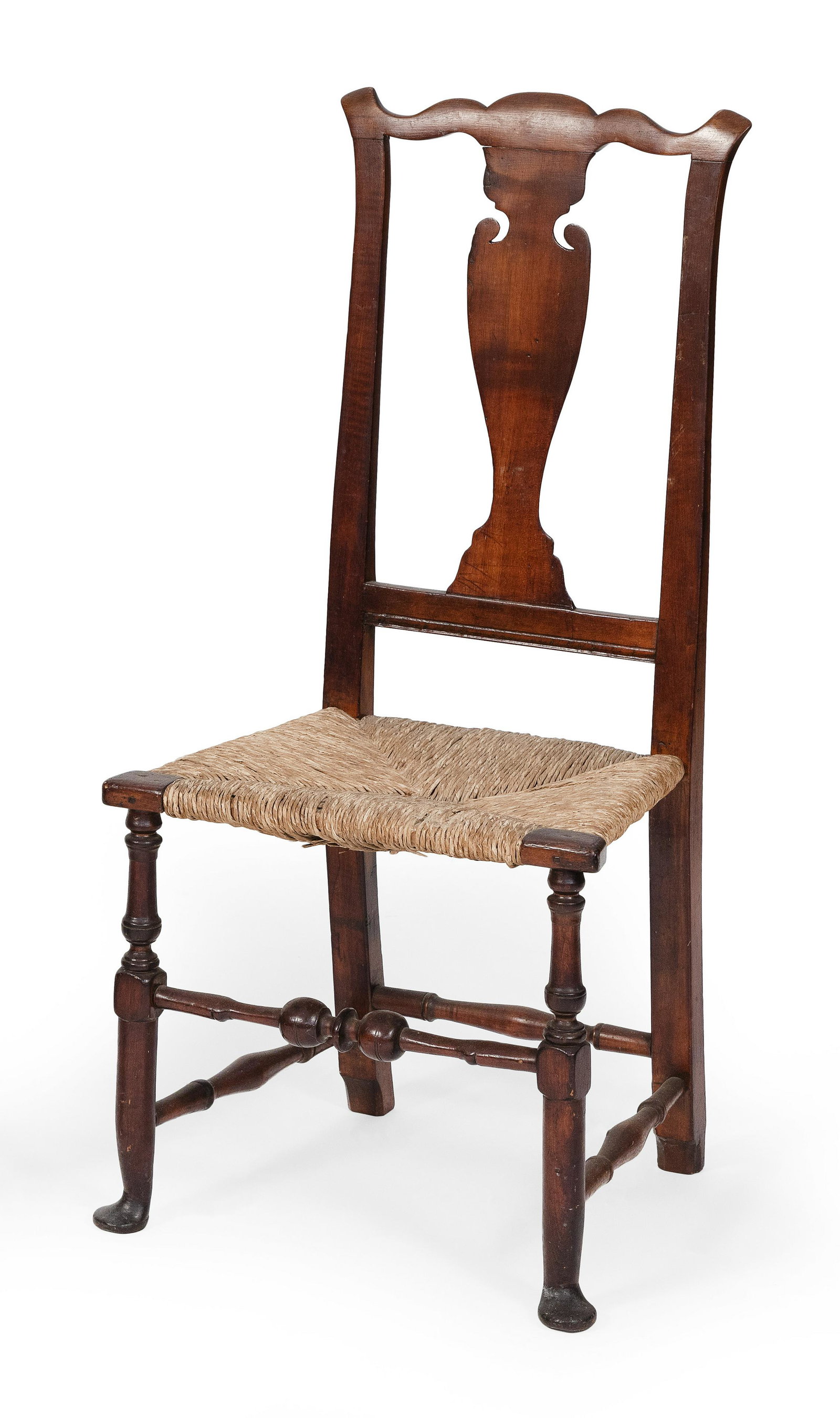 QUEEN ANNE FIDDLEBACK RUSH-SEAT SIDE CHAIR 18th Century (#0807) on Sep ...