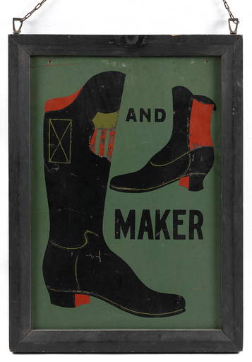 Shoemaker's Double Sided Tin Trade Sign Late 19th/early