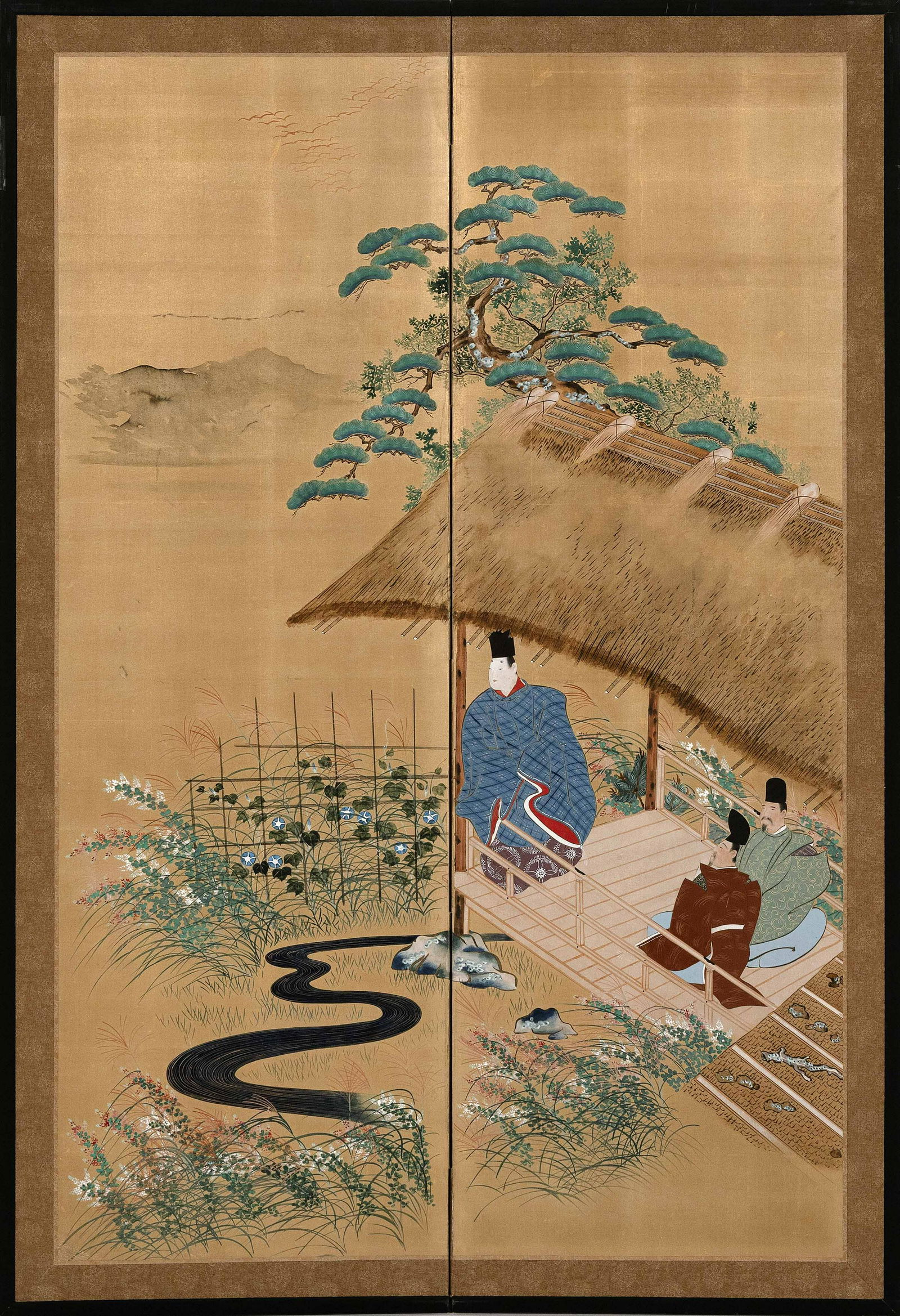 Japanese Two Panel Screen First Half Of The 20th