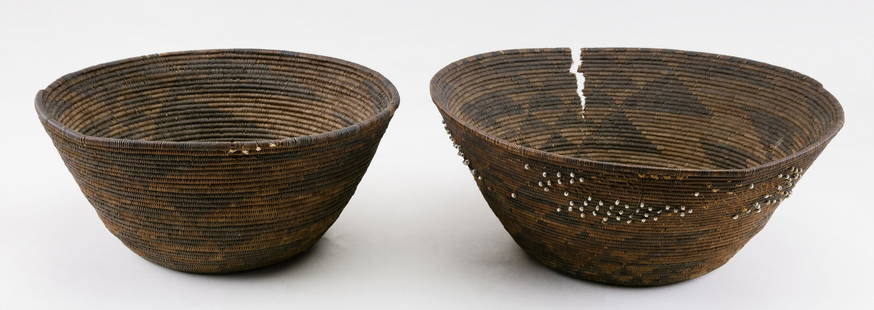 Two Early 20th Century Native American Coil Baskets