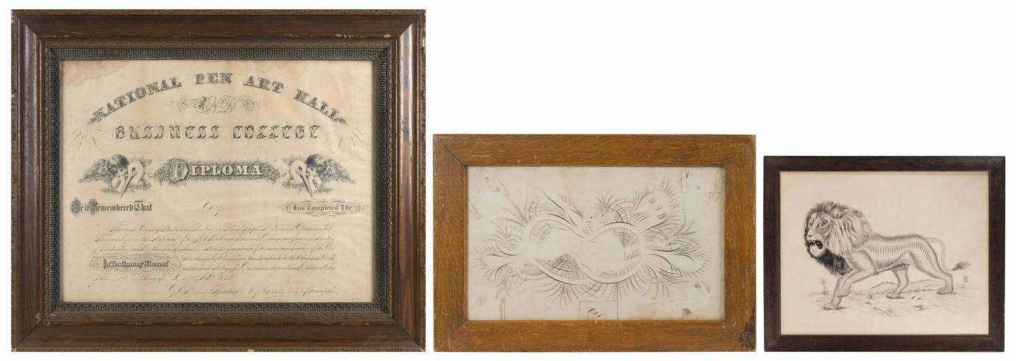 AMERICAN SCHOOL (Late 19th Century,), Three penmanship (#0659) on Jan ...