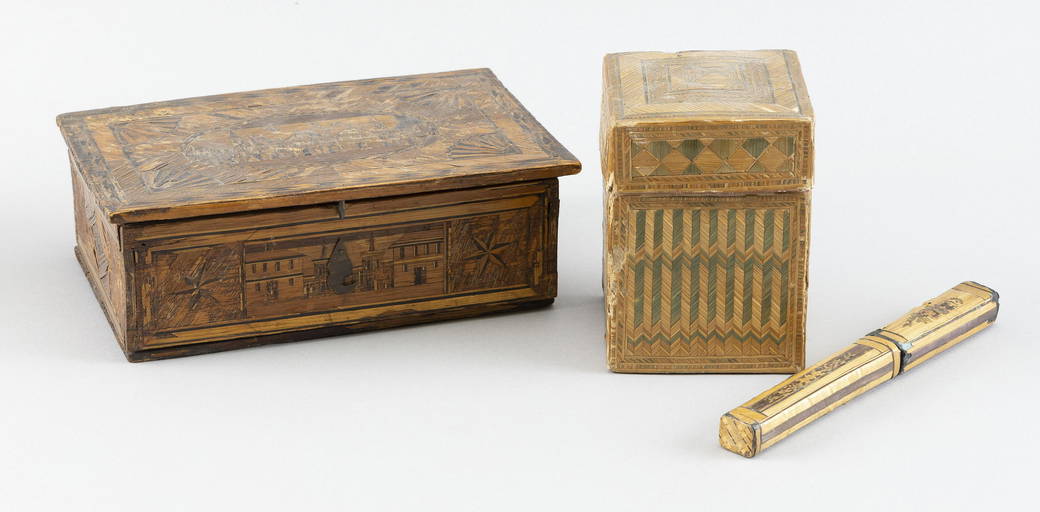 THREE NAPOLEONIC PRISONER-OF-WAR MARQUETRY BOXES (#0444) on Mar 17 ...