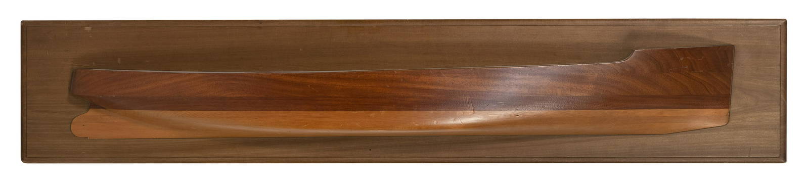 MOUNTED BUILDER’S HALF HULL MODEL 20th Century Backboard 11.5” x 59.5 ...