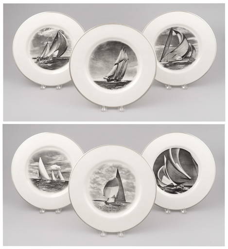 Set Of Six Delano Studios Plates With Rosenfeld Photographic Yacht ...