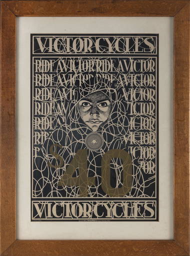 “VICTOR CYCLES” ADVERTISING CHROMOLITHOGRAPH Early 20th Century 27.75 ...