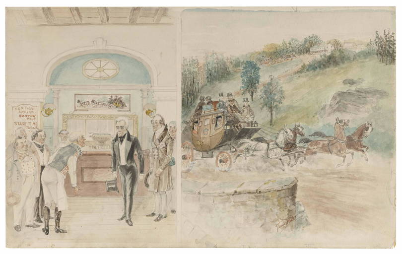 THOMAS B. WORTH (New York, 1834-1917), “Travel in America in the Olden ...