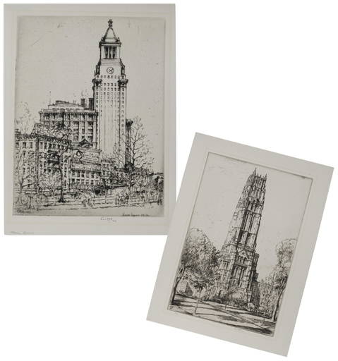 ERNEST DAVID ROTH (New York, 1879-1964), Two etchings:, Both matted 16 ...