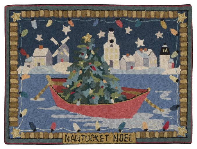 CLAIRE MURRAY HOOKED RUG “NANTUCKET NOEL” Contemporary 28” x 39 ...