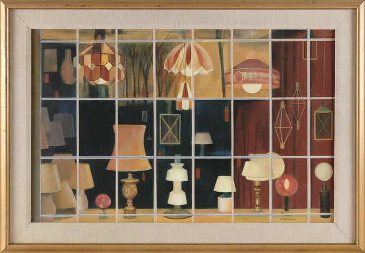 WILLIAM ADELMAN (Massachusetts, 1928-2014), “The Lamp Store”., Acrylic ...
