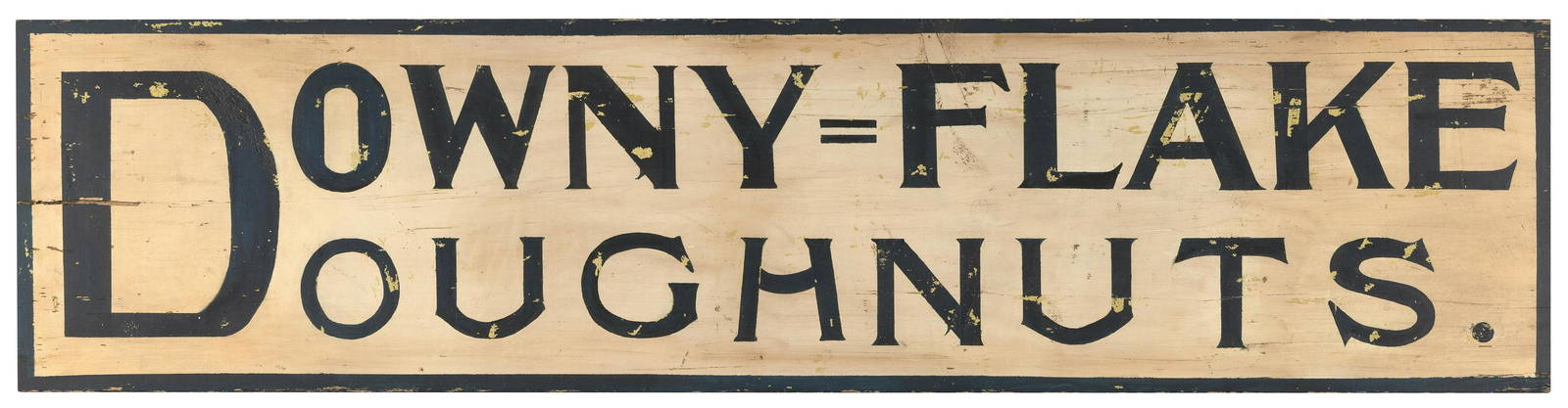 “DOWNY=FLAKE DOUGHNUTS” PAINTED WOODEN SIGN Contemporary Height 12.5 ...