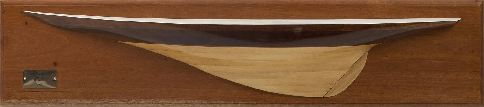 MOUNTED HALF HULL MODEL OF THE “RAINBOW” 20th Century Backboard 7.75” x ...