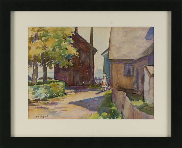 AARON BERKMAN (New York/Connecticut, 1900-1991), Path to the water., Watercolor on paper, (#2608 ...