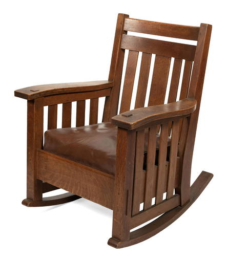 Harden Mission Oak “wavey Arm” Rocking Chair Early 20th Century Height ...