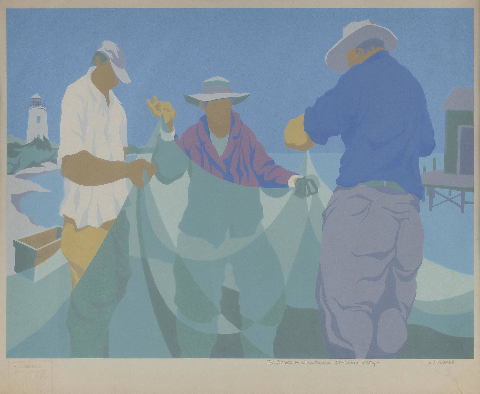 Claude Flynn Howell (north Carolina, 1915-1997), Mending Nets: Late ...