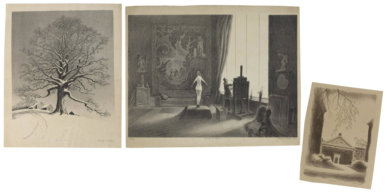 Ellison Hoover (ohio/new York, 1888-1955), Three Lithographs:, Sheets ...