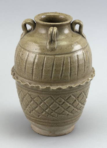 Chinese Tang Dynasty Style Glazed Earthenware Funerary Jar Height 8î.
