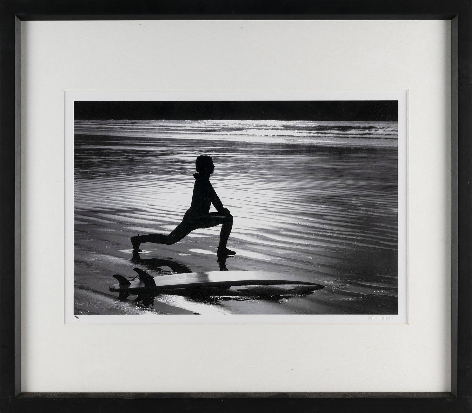 Black And White Photograph Ìstretching Surferî Contemporary 15î X 22.5î ...