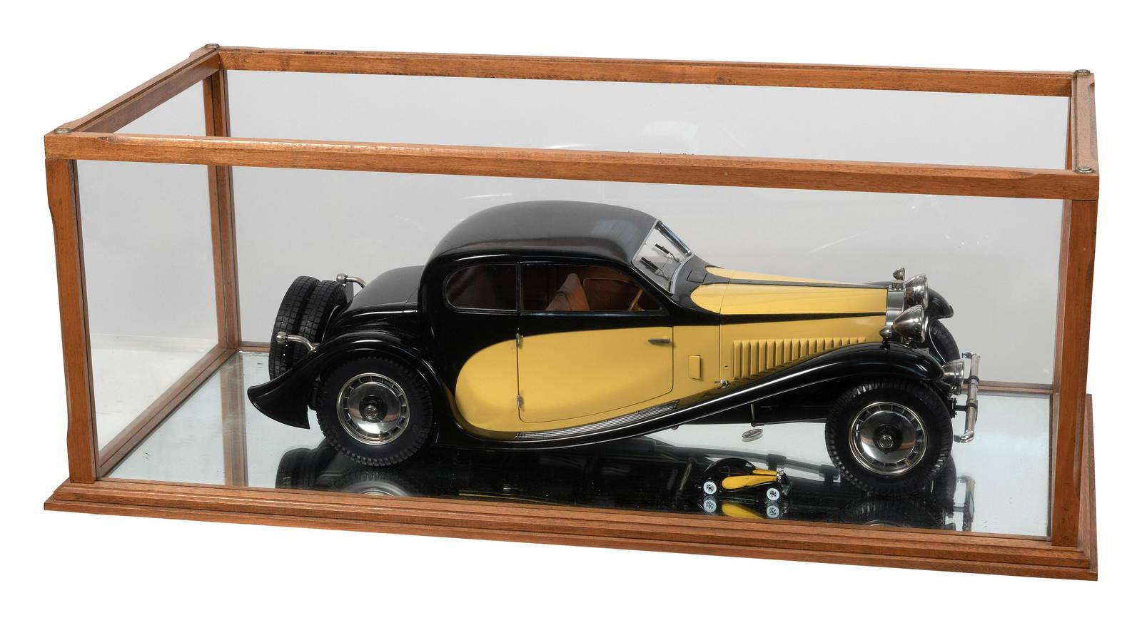 Cased Model Of A Bugatti Touring Car 20th Century Case Height 12.75î ...