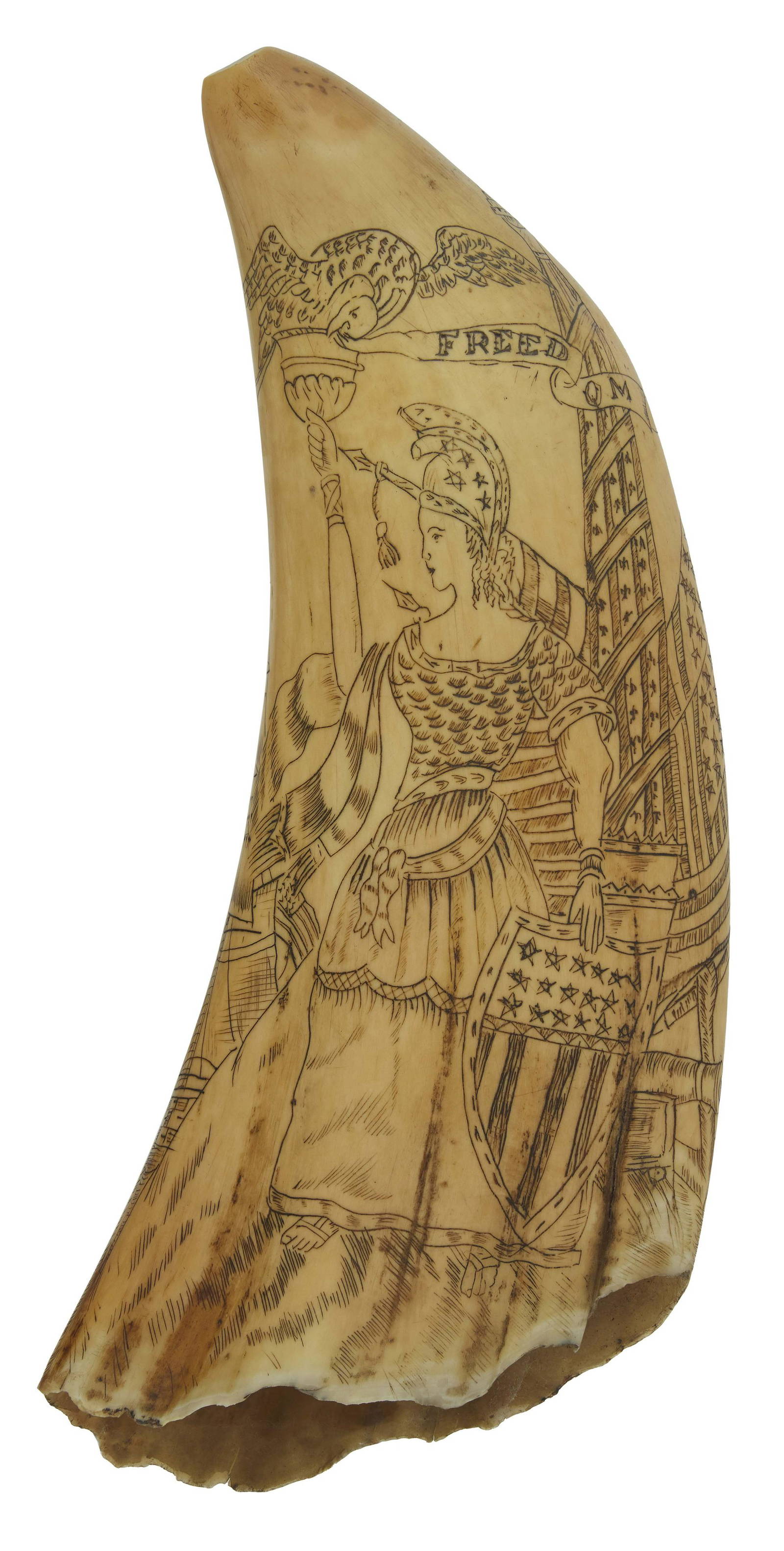 Scrimshaw Whale's Tooth Attributed To Samuel W. Tenney First Half Of ...