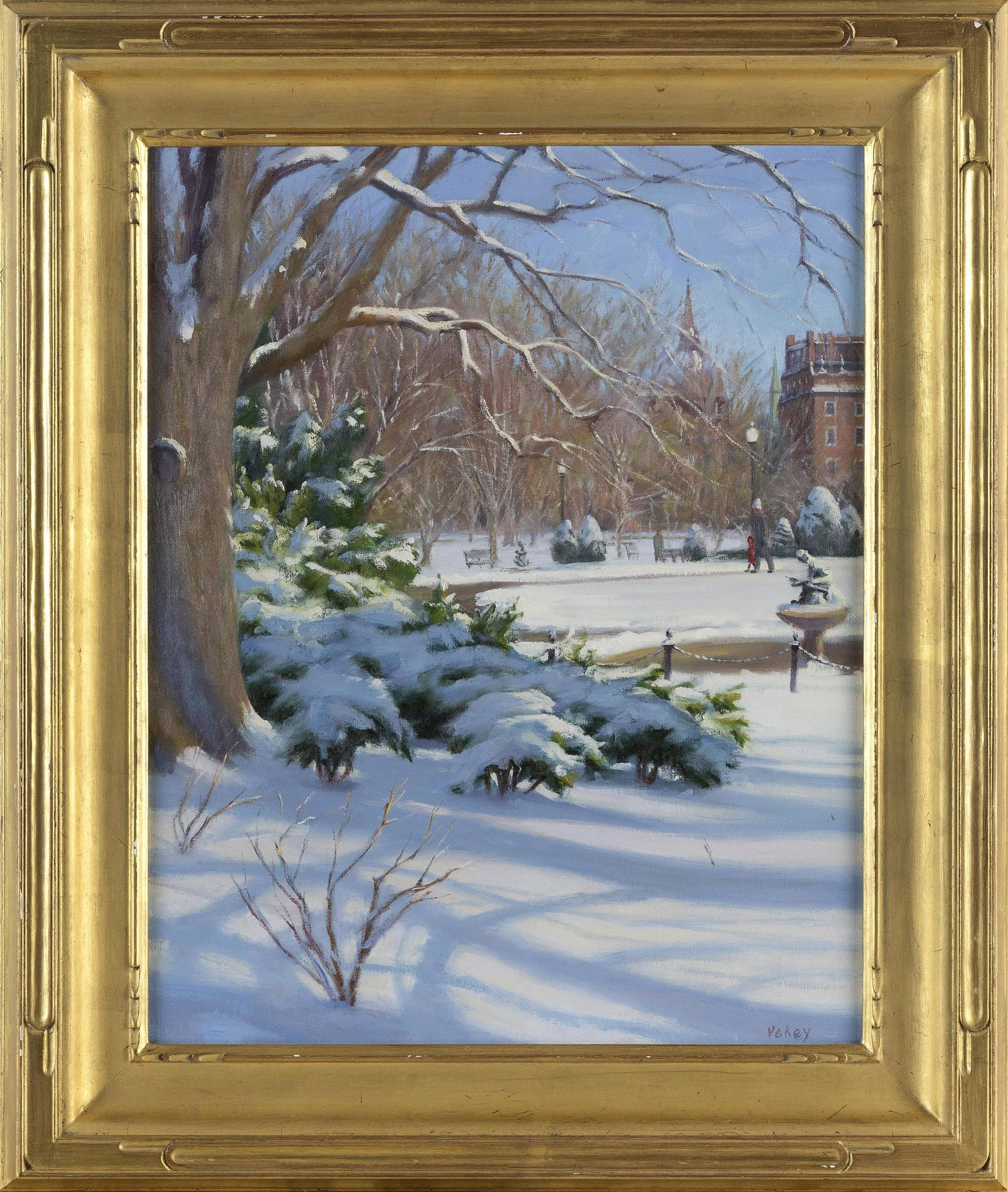 Sam Vokey (massachusetts, 1963-), Winter In The Public Garden, Boston ...