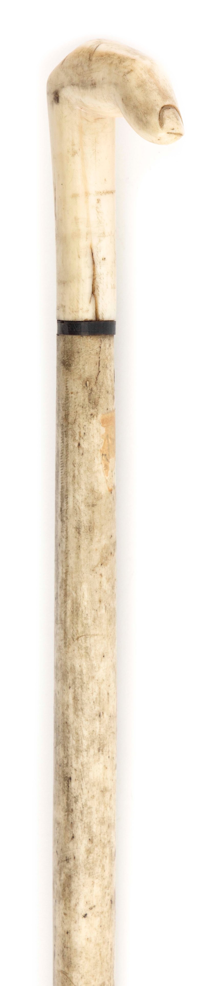 Whale Ivory And Whalebone Cane 19th Century Length 34.5". Auction