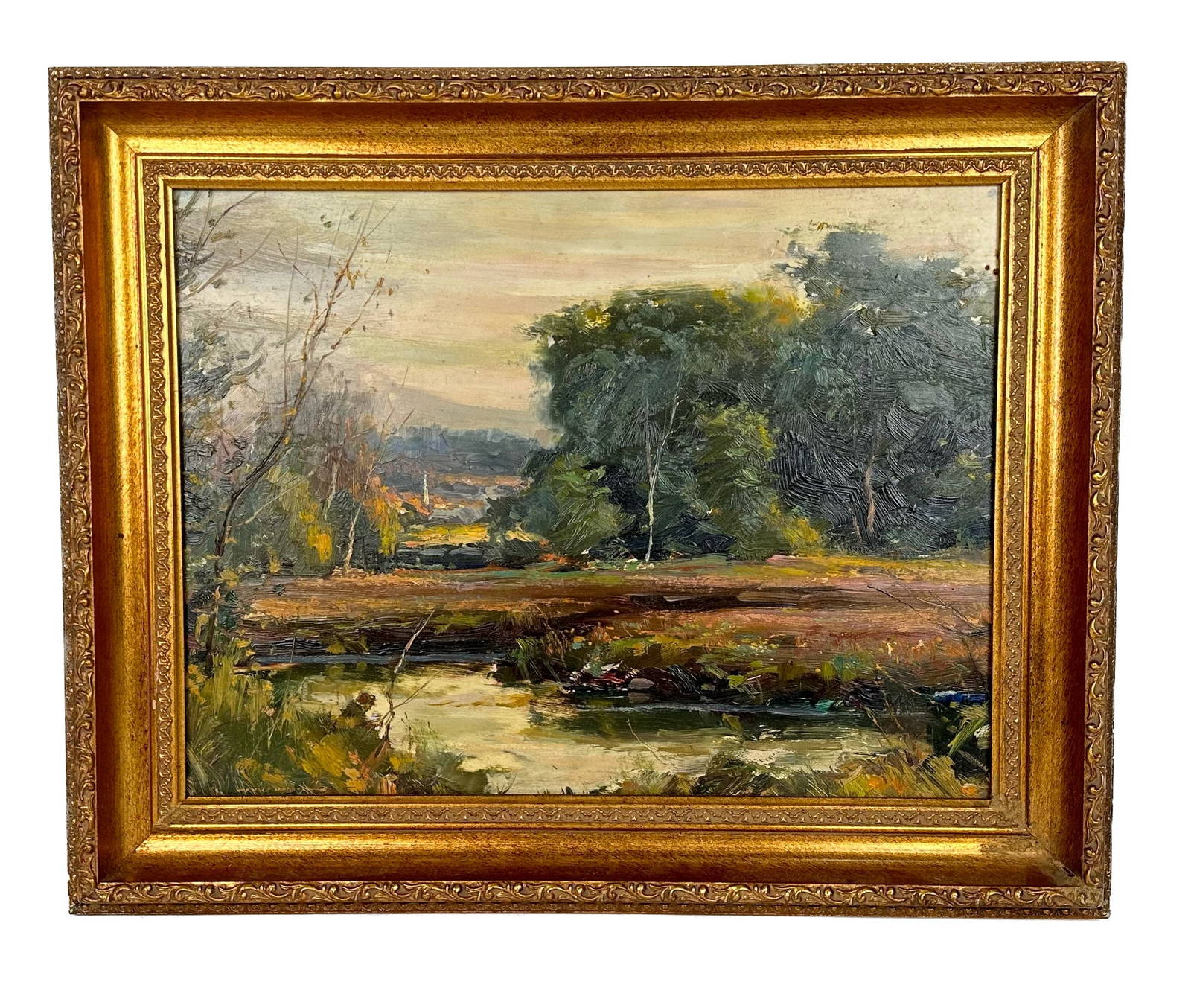 Wayne Beam Morrell (massachusetts, 1923-2013), Ìmarsh Countryî., Oil On Board, 14î X Auction