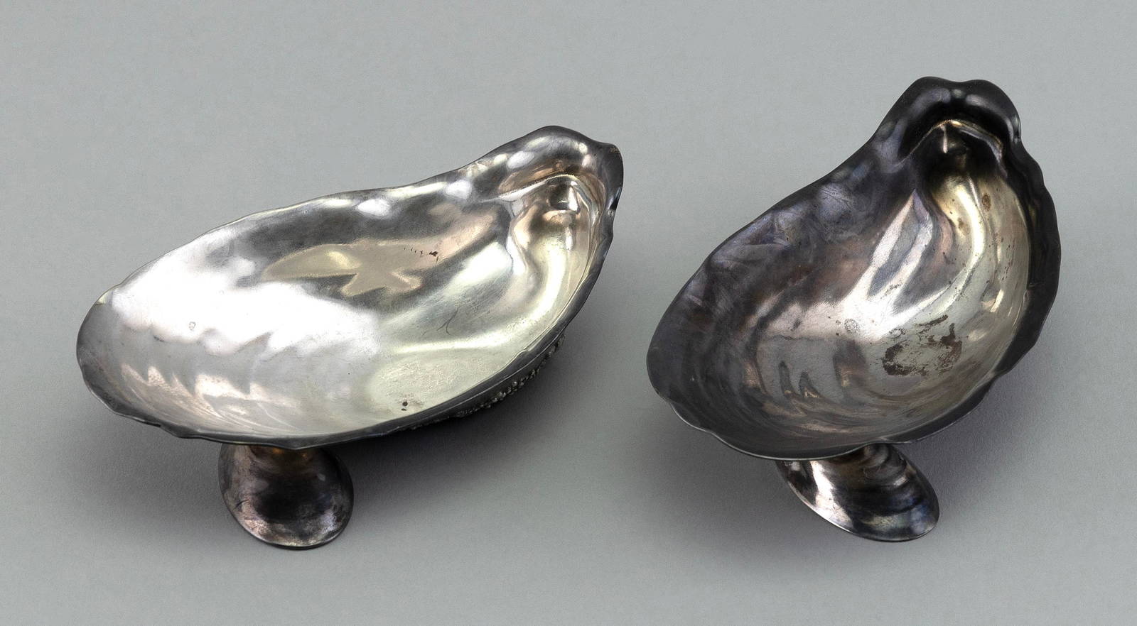 Pair Of Gorham "narragansett" Sterling Silver Oyster Dishes Providence ...