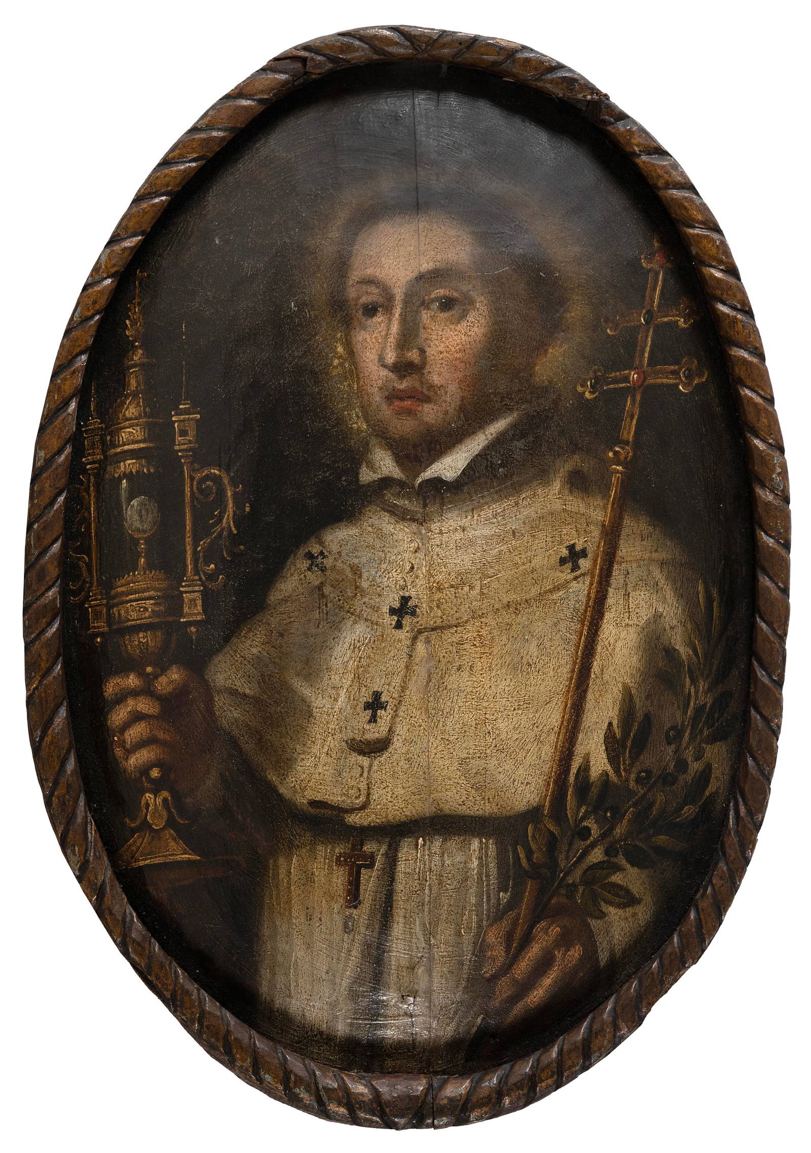 Continental School (18th Century,), Portrait Of A Saint Holding An ...