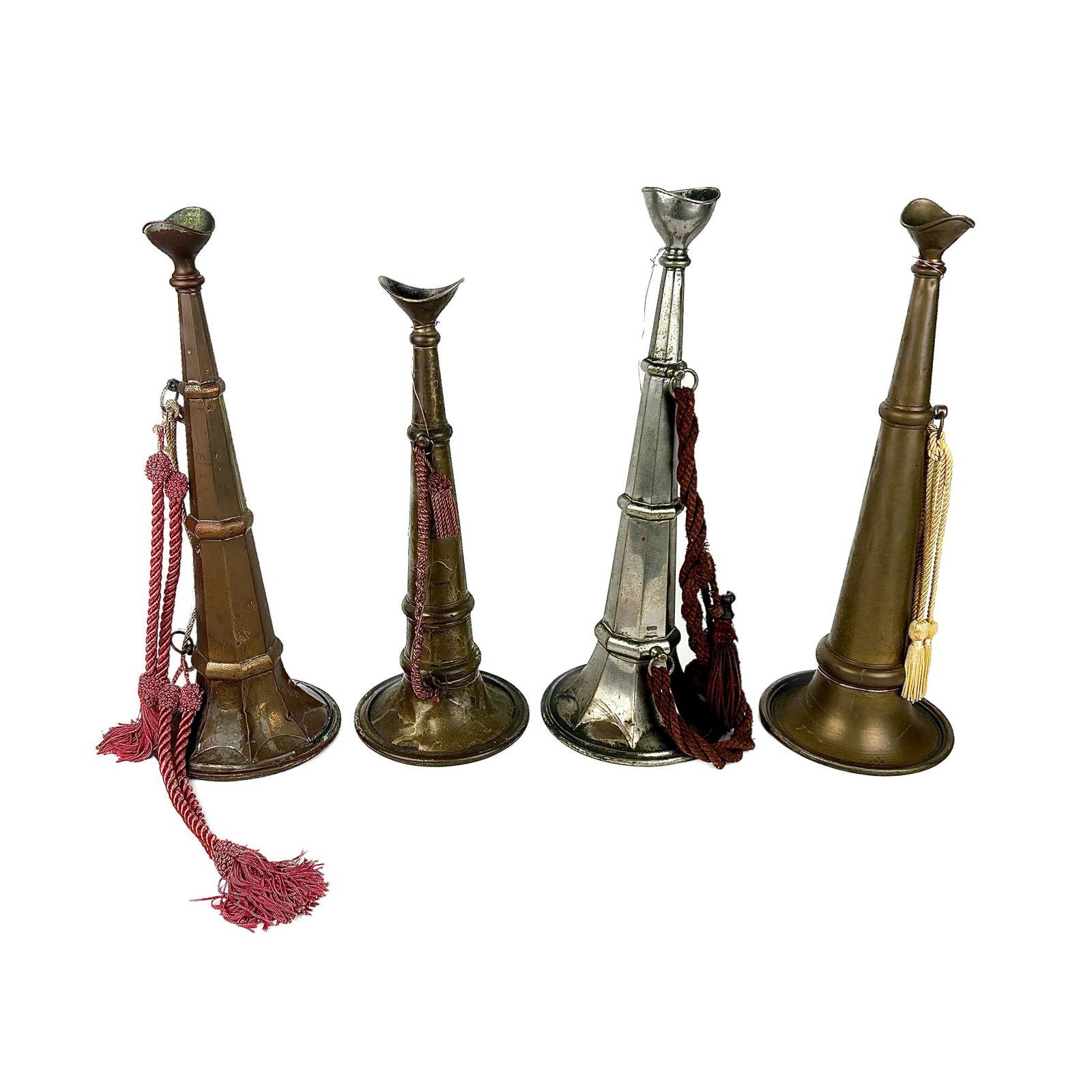 Four Fire Trumpets 19th/20th Century Lengths From 16" To 19". Auction