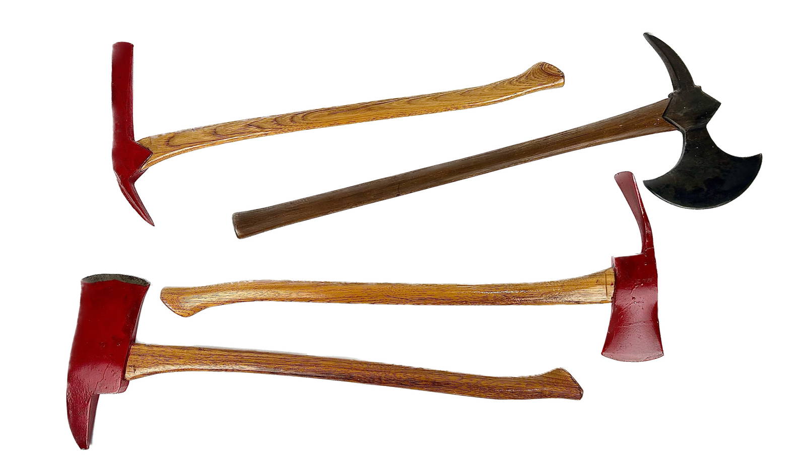 Four Fire Axes 19th/20th Century Lengths From 34" To 36". Auction