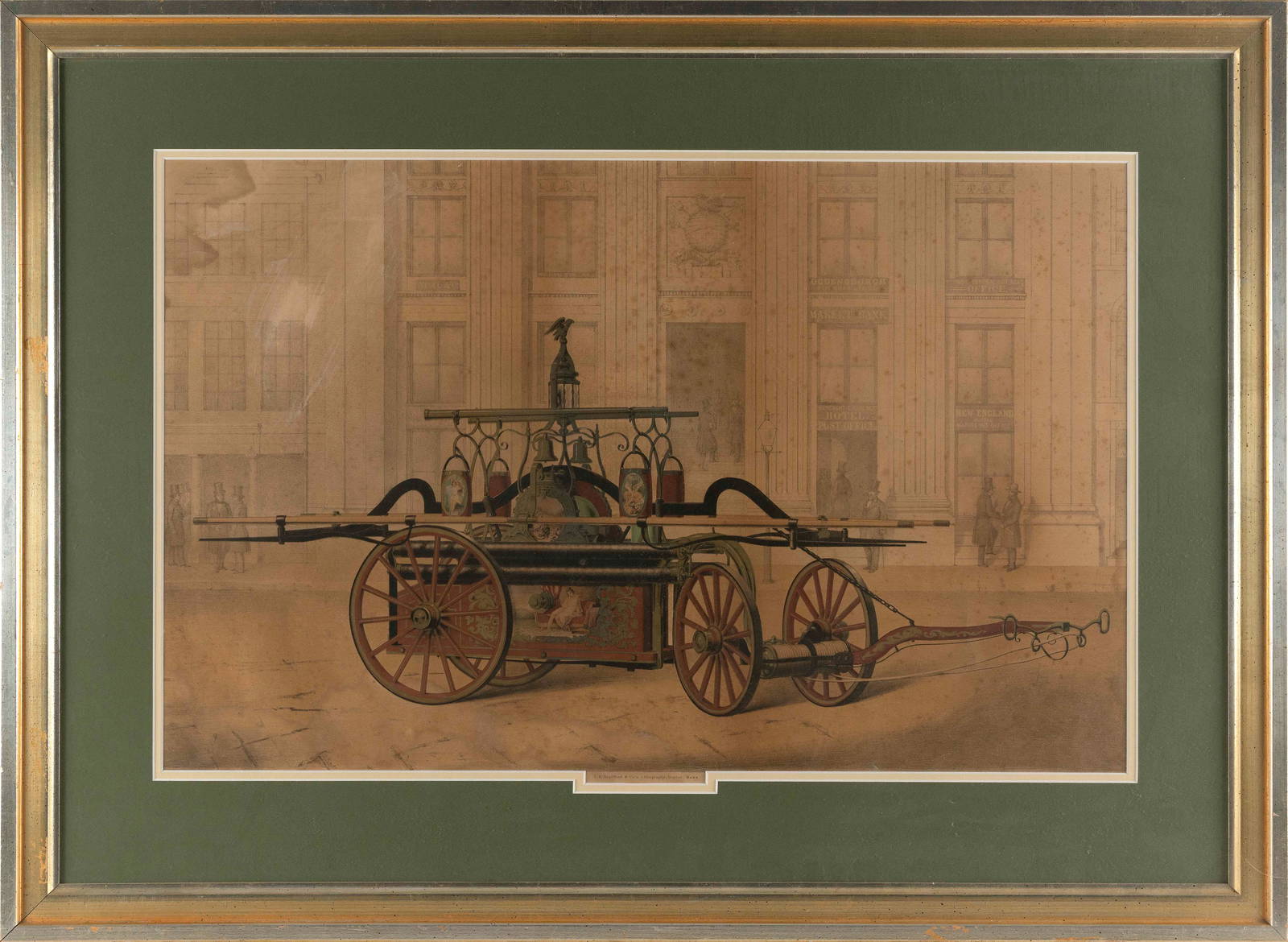 Print Of A Hunneman & Co. Builders, Boston Fire Pumper 19th Century ...