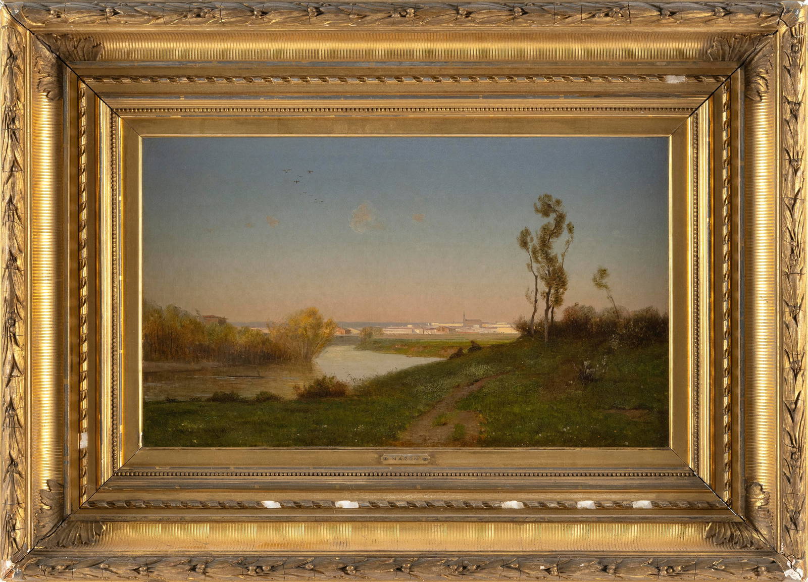 François Henri Nazon (france, 1821-1902), Landscape With A Sèvres ...
