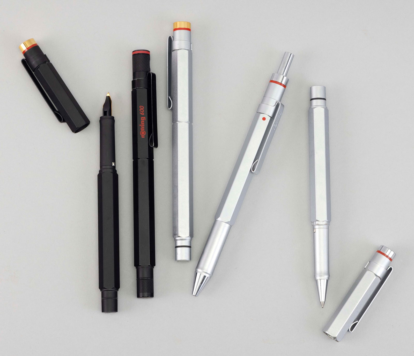 Five Rotring Pens And Pencils Lengths 5.375" And 5.75". Auction