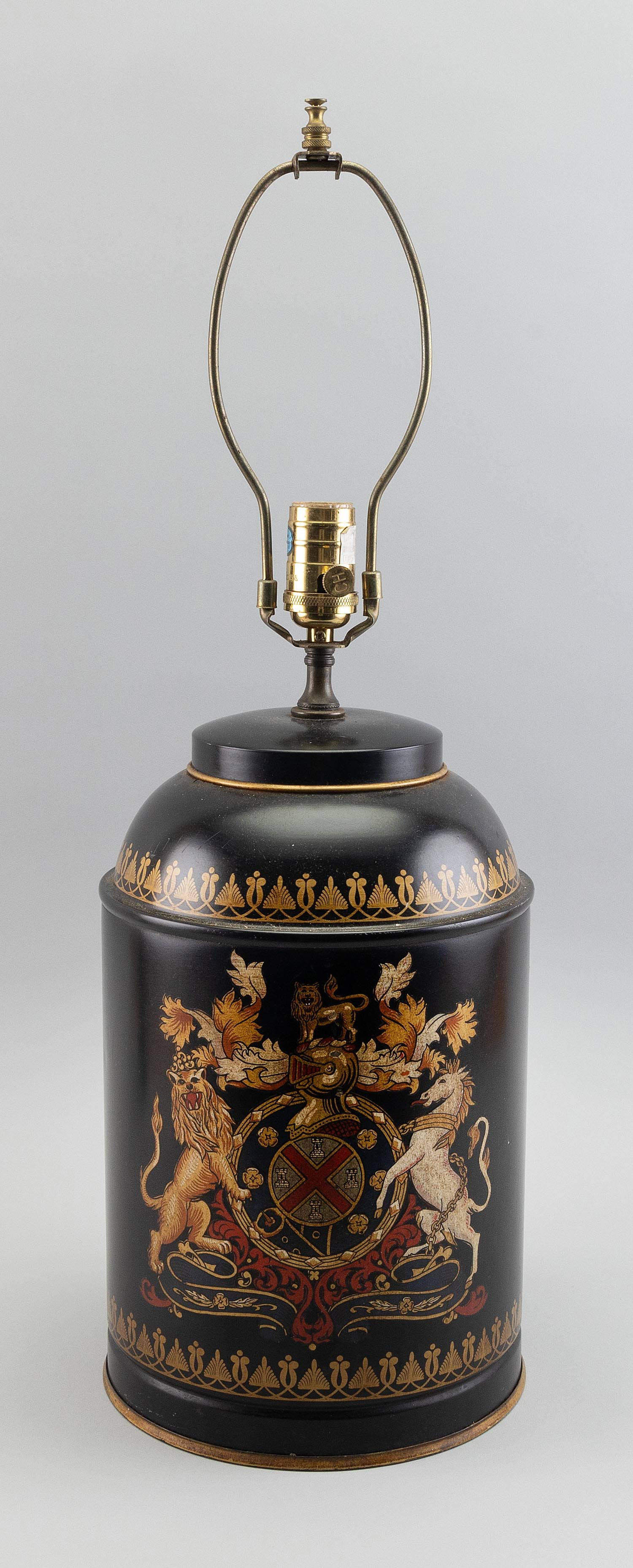 Italian Toleware Canister Mounted As A Table Lamp 20th Century Canister ...