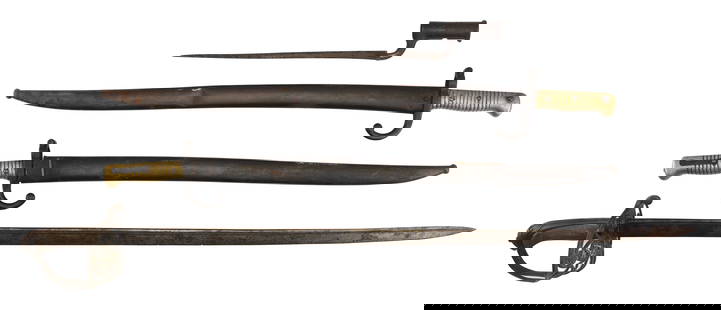 Two Heavy Austrian Sword Bayonets, 19th Century